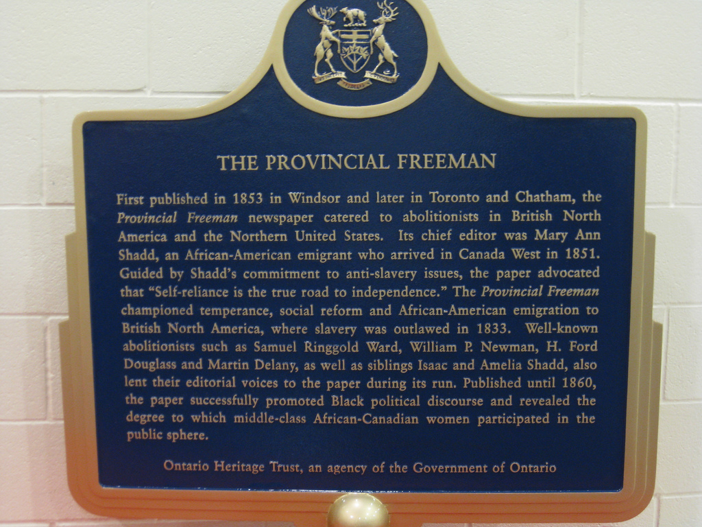 WORDS FROM MURPHY BROWNE: MARY ANN SHADD-CARY AND THE PROVINCIAL FREEMAN