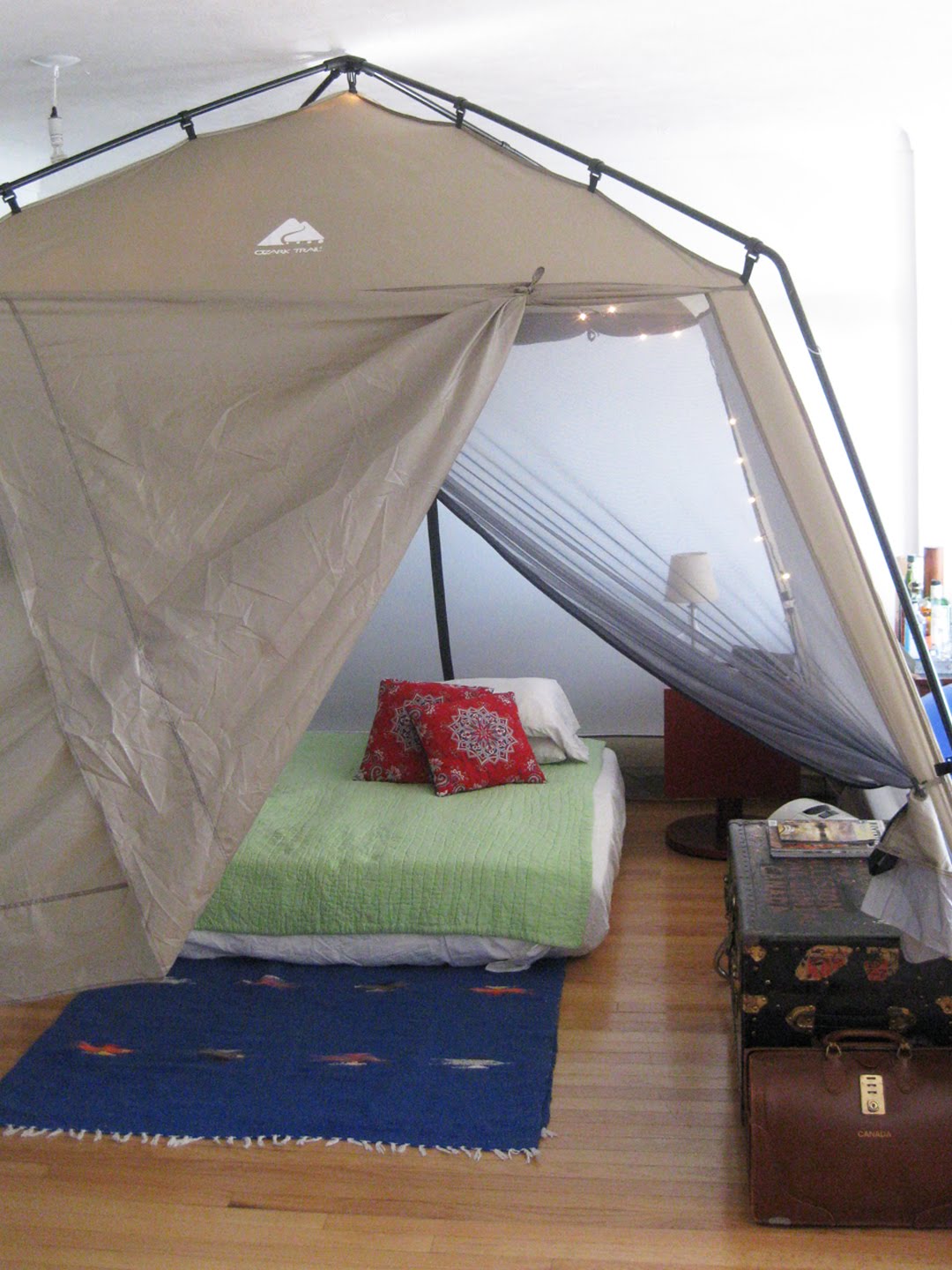 Lucks VanJeet is THE LOCH NEST MONSTER: tent in the house