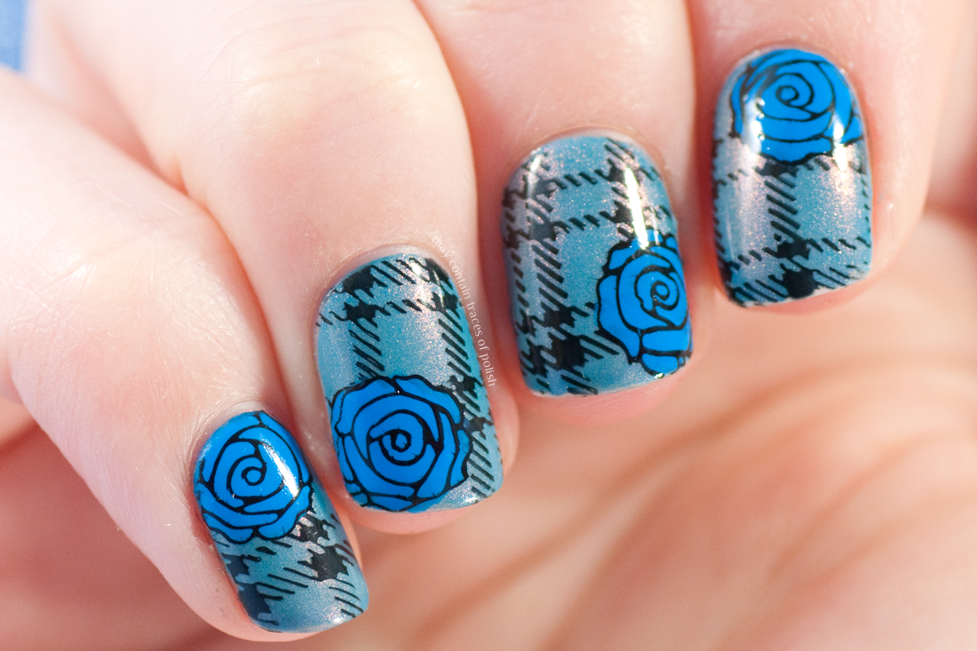 Blue Rose Nail Decals