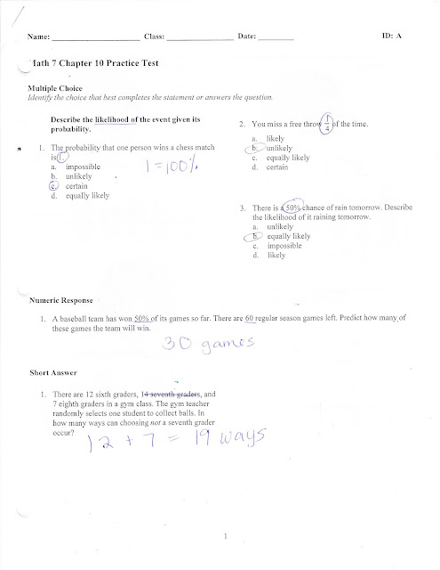 Ms. Jean's Classroom Blog: Chapter 10 Practice Test Answers