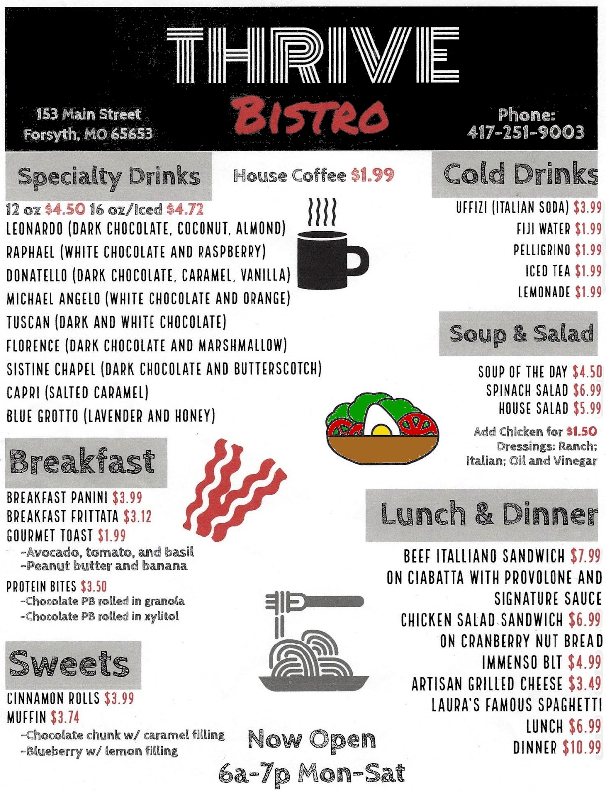 Forsythbiz: Thrive Bistro Open for business!