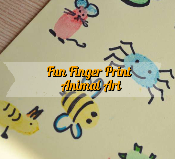 Making finger print animals. {Review} - Ups & Downs, Smiles & Frowns