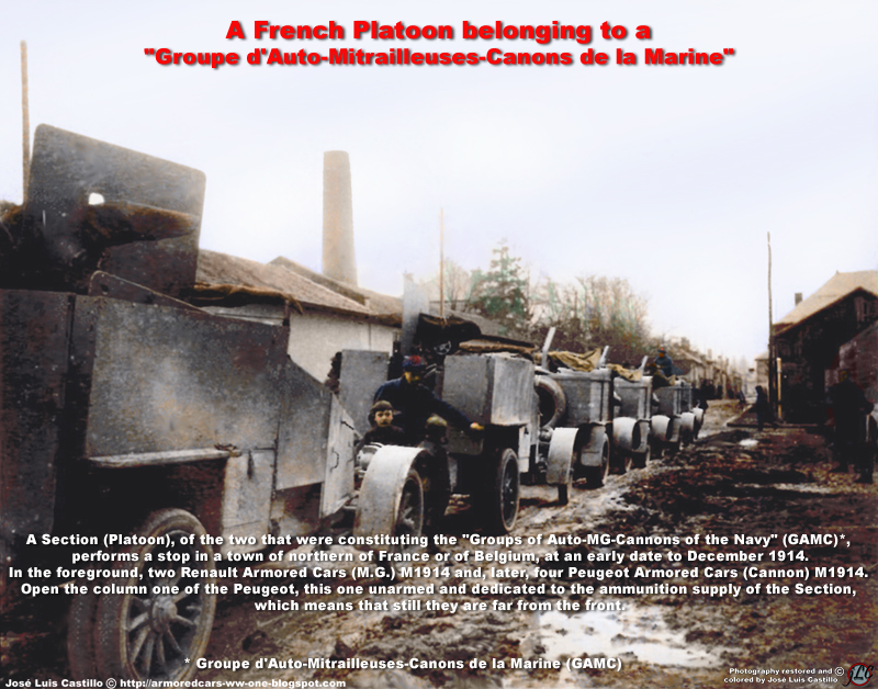 Armored Cars in the WWI: French Armored Car Platoon. Northern of France ...