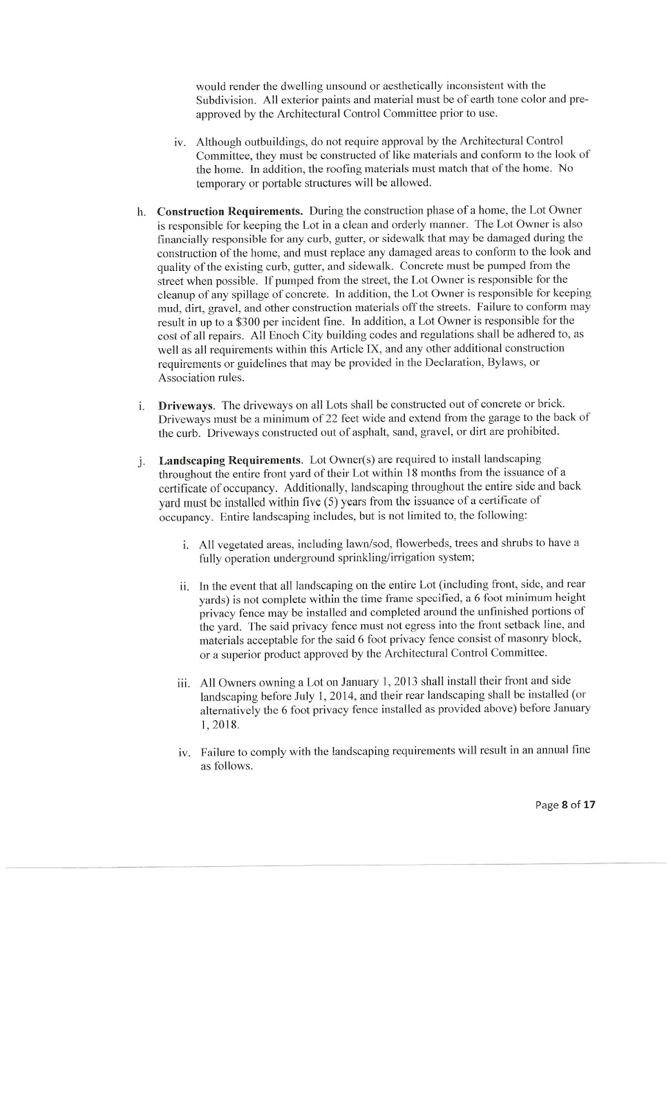 Legacy Estates of Enoch HOA: UPDATED BYLAWS