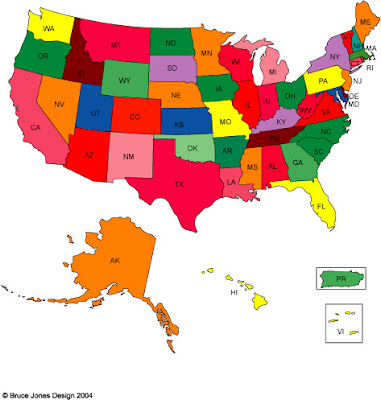 Maps For Design • Editable Clip Art PowerPoint Maps: USA 2 Letter State ...