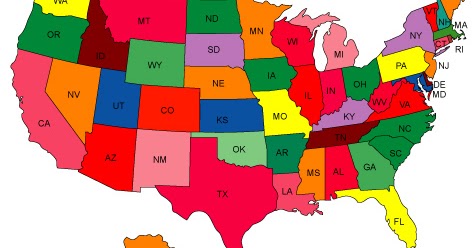 Maps For Design • Editable Clip Art PowerPoint Maps: USA 2 Letter State ...