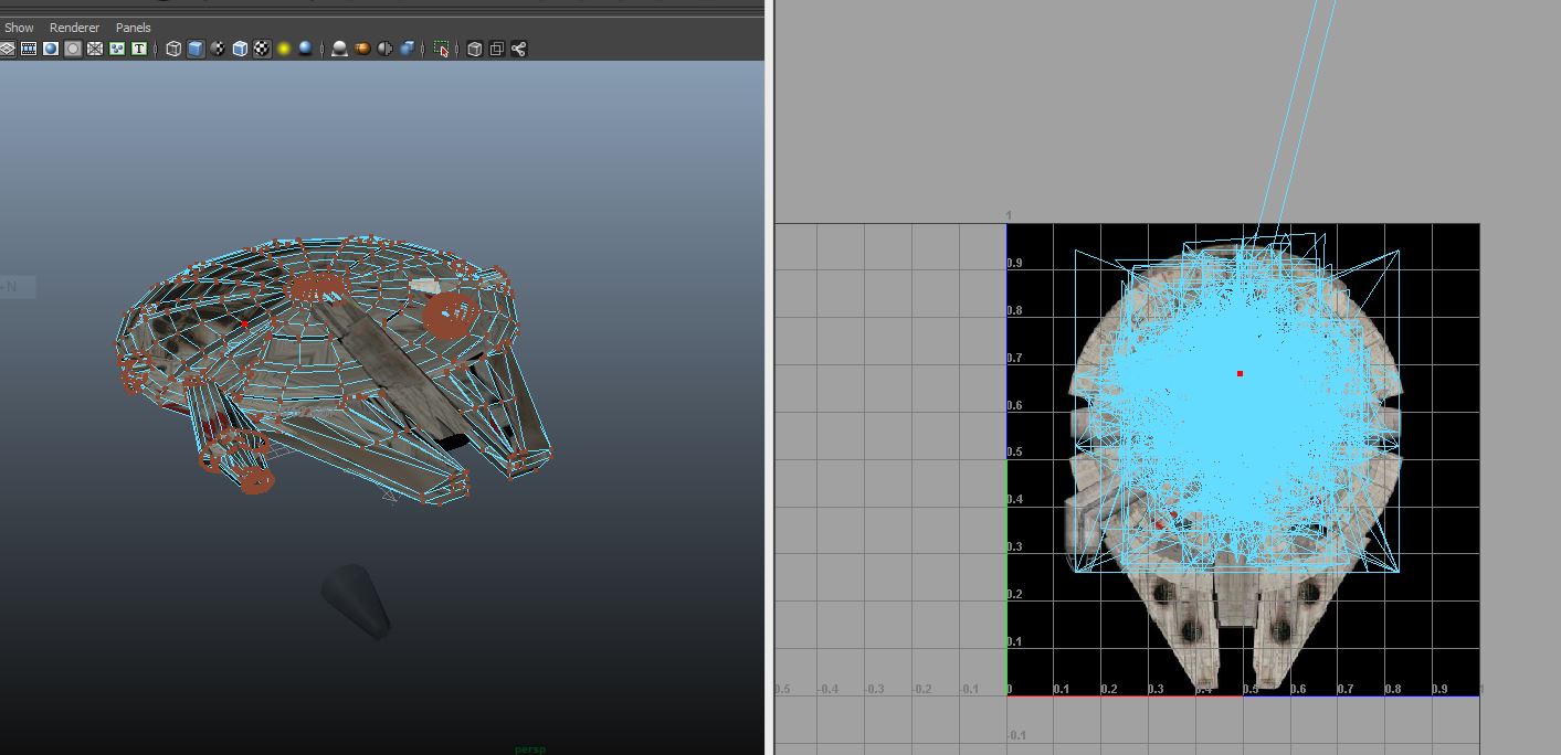 Autodesk Maya : UV Mapping - Millenium Falcon