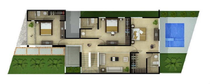 Planos arquitectónicos de residencia moderna ~ Planos y Plantas ...