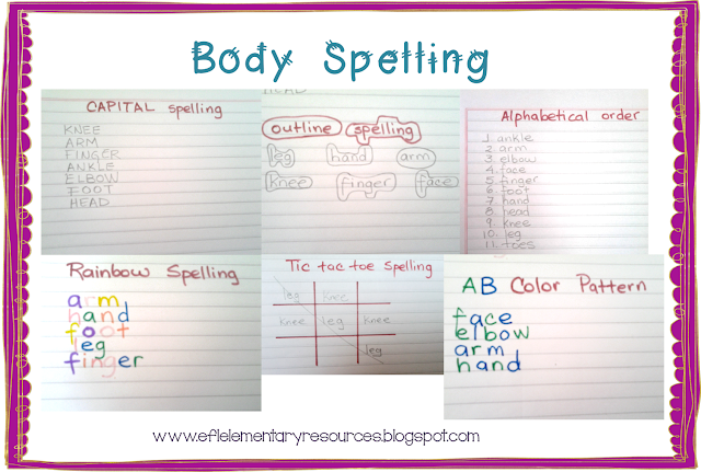 EFL Elementary Teachers: Body Theme for Elementary Language Learners