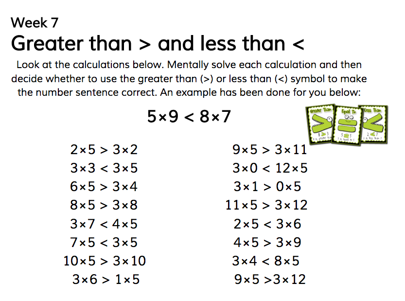 Greater Than Sign Example