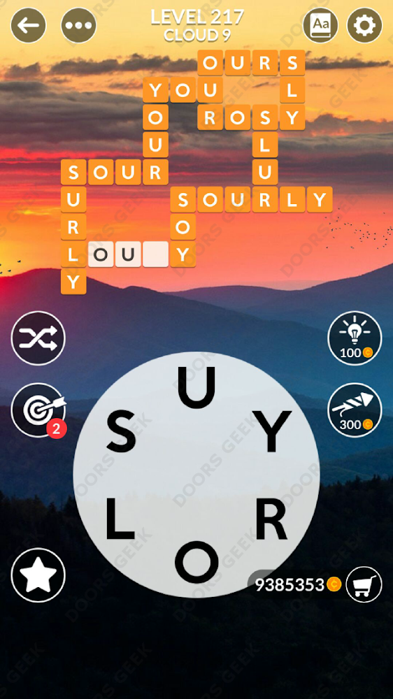 Wordscapes Level 217 Answers ~ Doors Geek