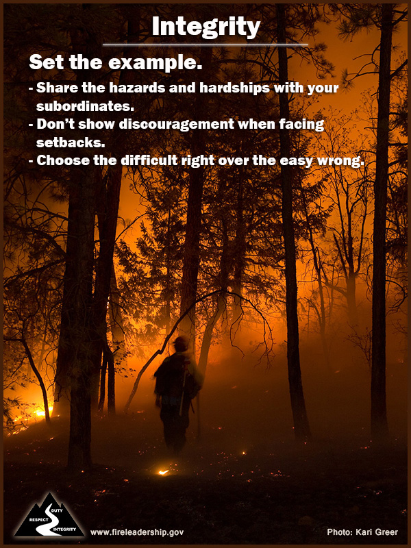 Wildland Fire Leadership: Integrity: Set the Example