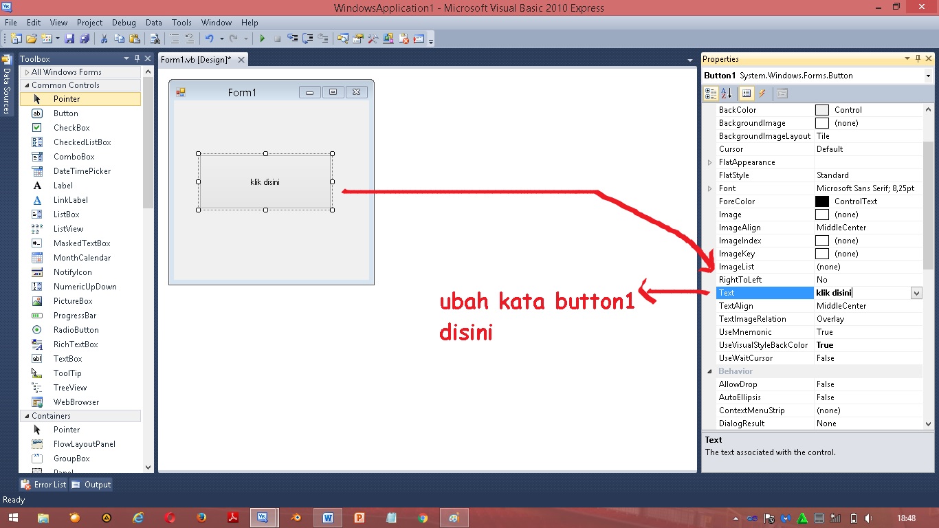 Cara membuat aplikasi sederhana dengan menggunakan Visual Basic 2010 ...