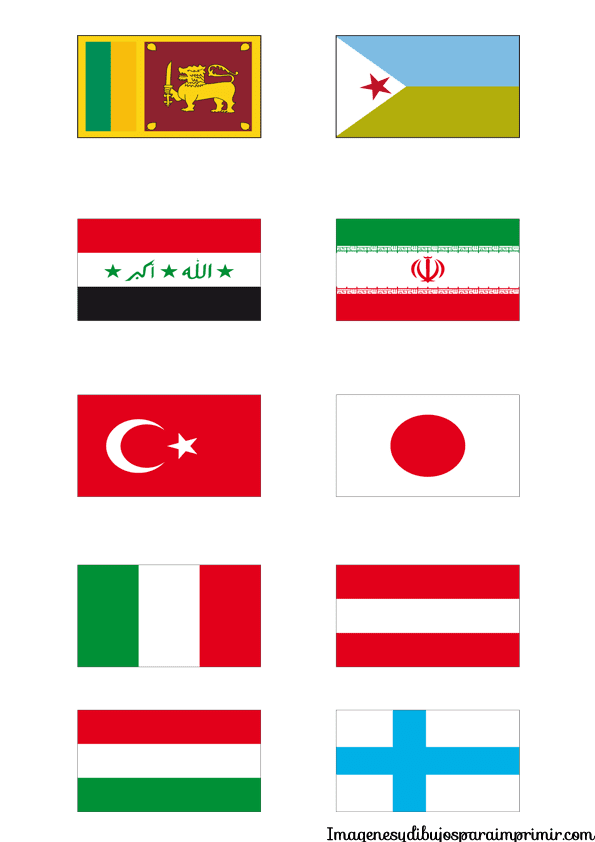 Banderas para imprimir-Colorear dibujos,letras, Actividades infantiles