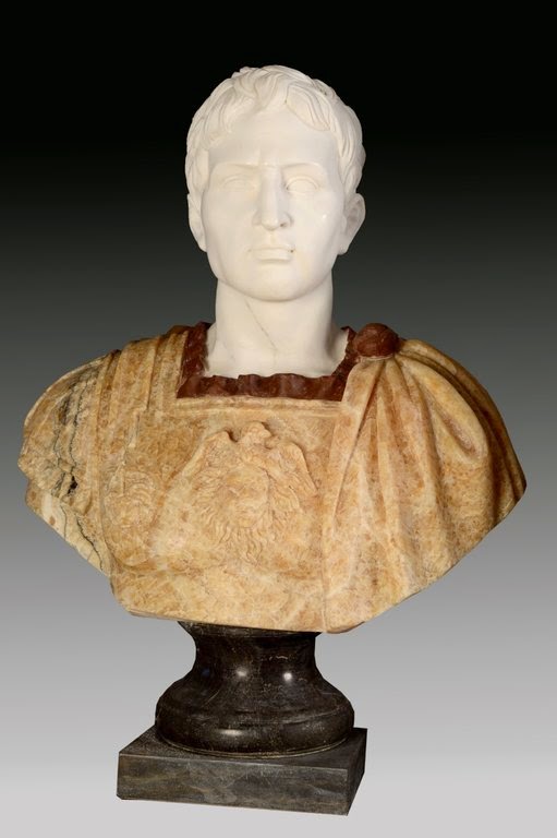 Buste Jules César, Marbre. 57x30x80cm