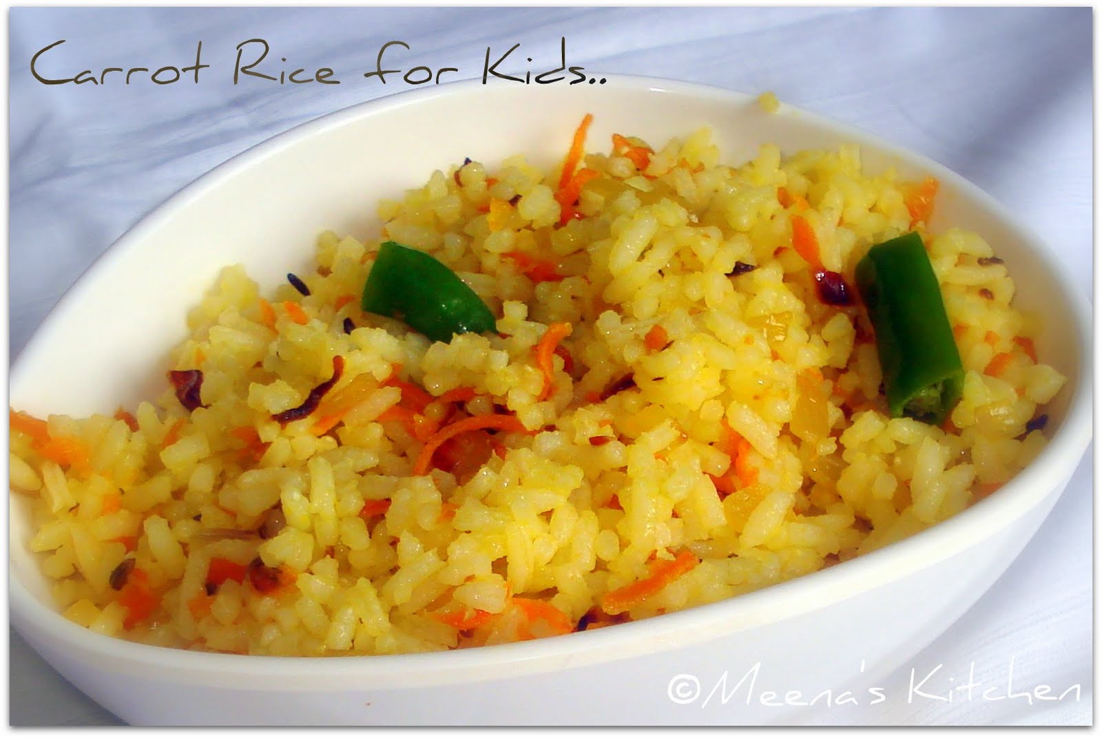 Quick Carrot Rice For Kids