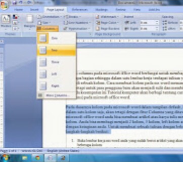 Cara membuat kolom (columns) di ms word - Idroip
