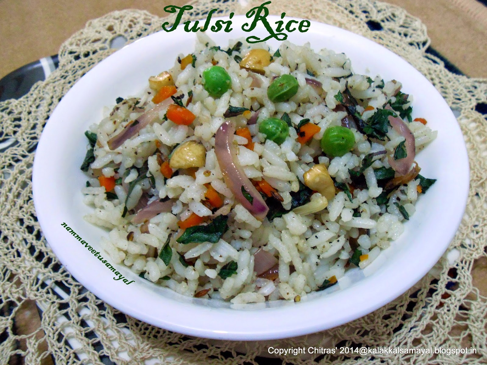 kalakkalsamayal: Tulsi Rice