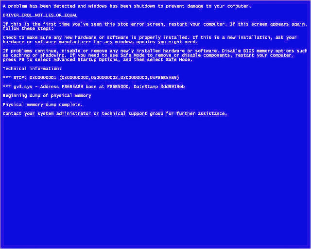 Cyber~Boot: scary blue screen...