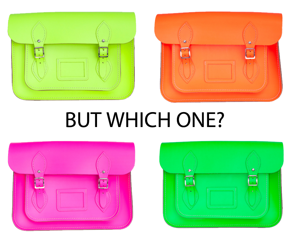 dress2impress: Cambridge Satchel company for DSM-Fluorescent bag