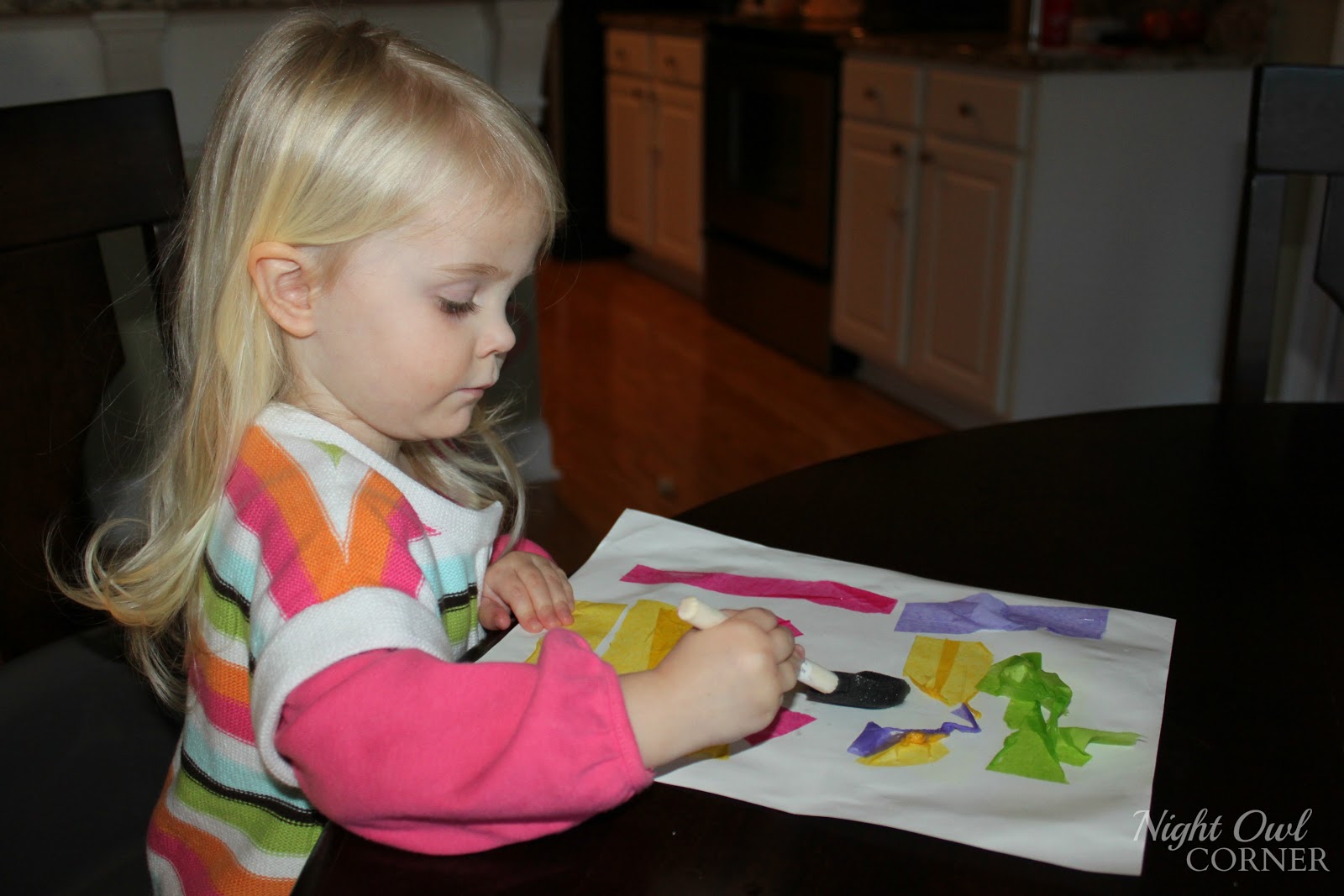 Night Owl Corner: Bleeding Tissue Paper Art