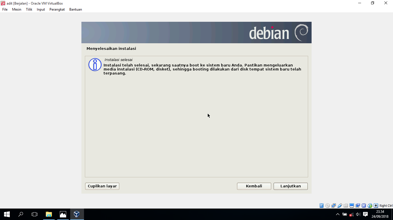 Cara Install Debian 7 GUI di VirtualBox - TKJ Kampus Ijo