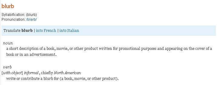 Thoughtful Thursdays: Blurb, Blurb, Blurb is the Word ~ ***The Starry ...