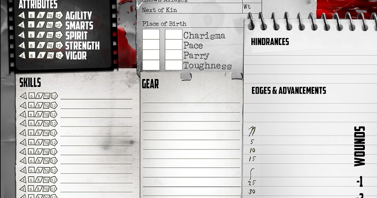 Deadlands classic form fillable character sheet - geneero