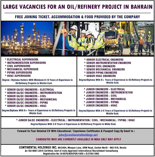Large Vacancies for an Oil/Refinery Project in Bahrain ~ Assignment ...