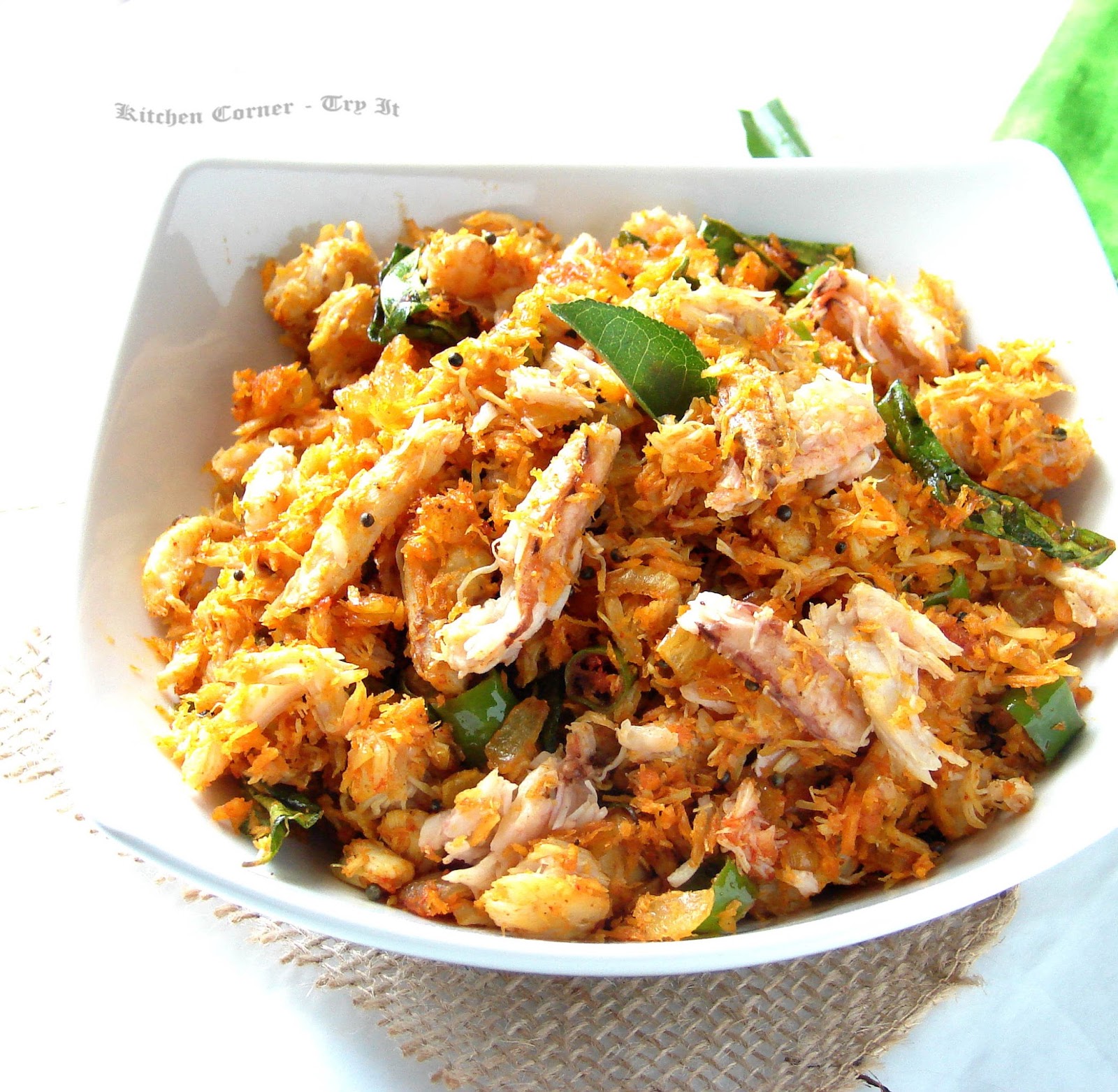 Crab/Njandu Thoran- Crab meat and Coconut Stir Fry