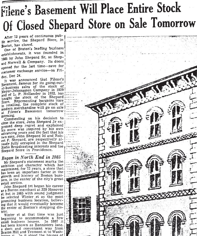 Shopping Days In Retro Boston: The Shepard Stores in Boston...A Retail ...