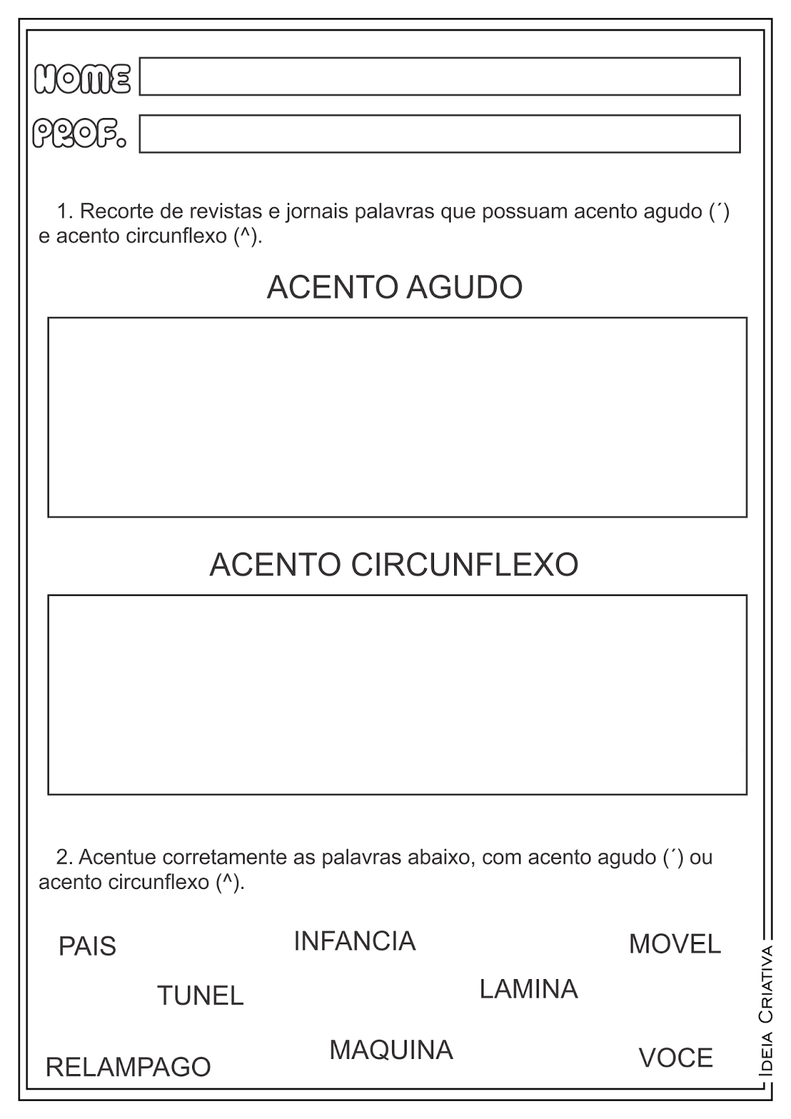 Atividades Sobre Acento Agudo E Circunflexo - FDPLEARN