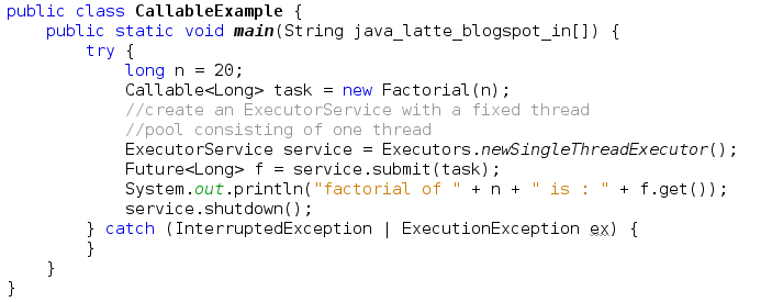Executorservice Example