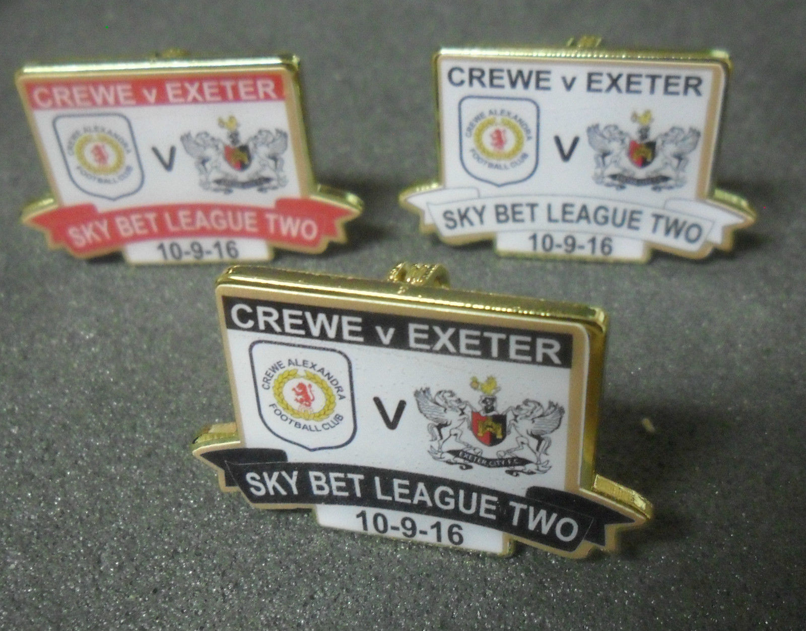Crewe Alexandra Football Club pin badges: Exeter match badge 16/17