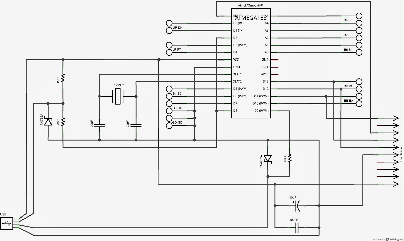 Le blog de Mr. T: GAME CAB 1.0 - Game Controller USB - Schéma