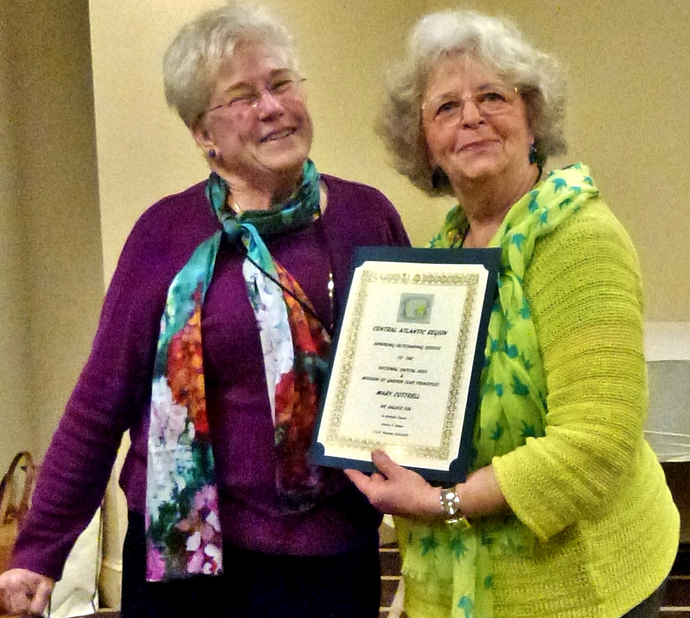 National Capital Area Garden Clubs, Inc.: Mary Cottrell Honored in Seattle