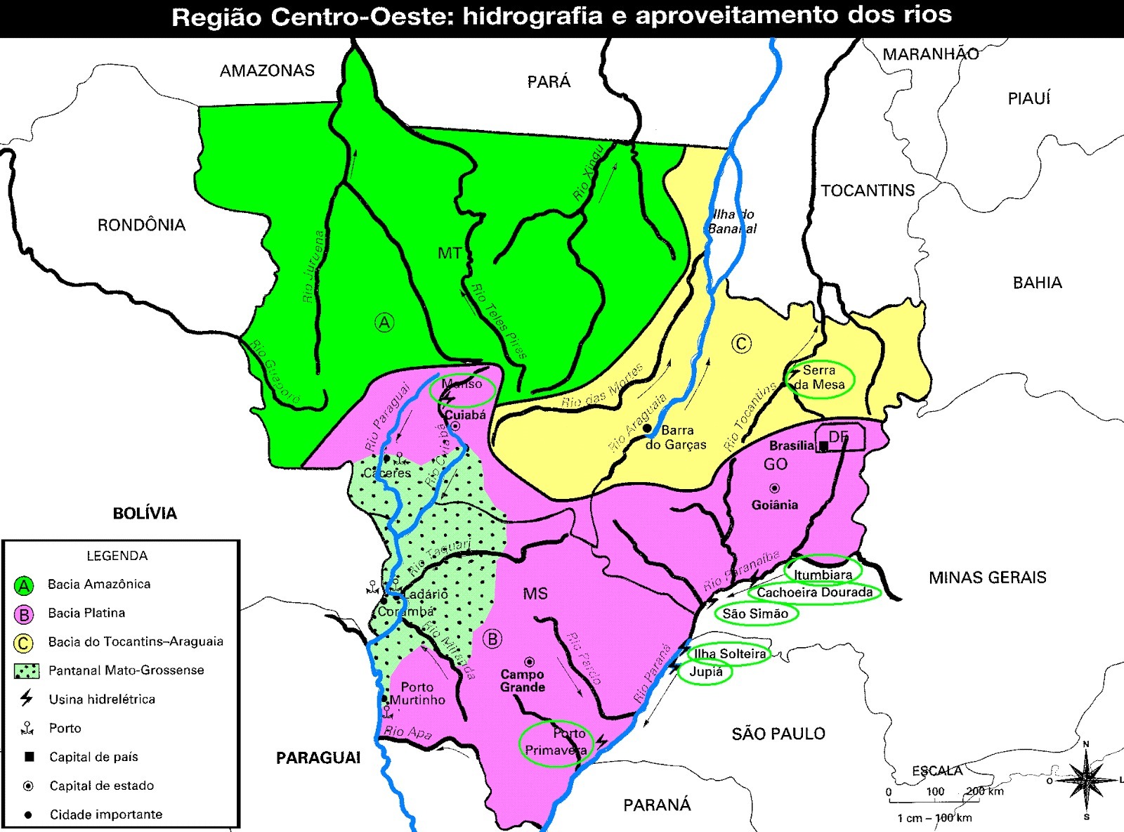 Mapas da Região Centro Oeste do Brasil