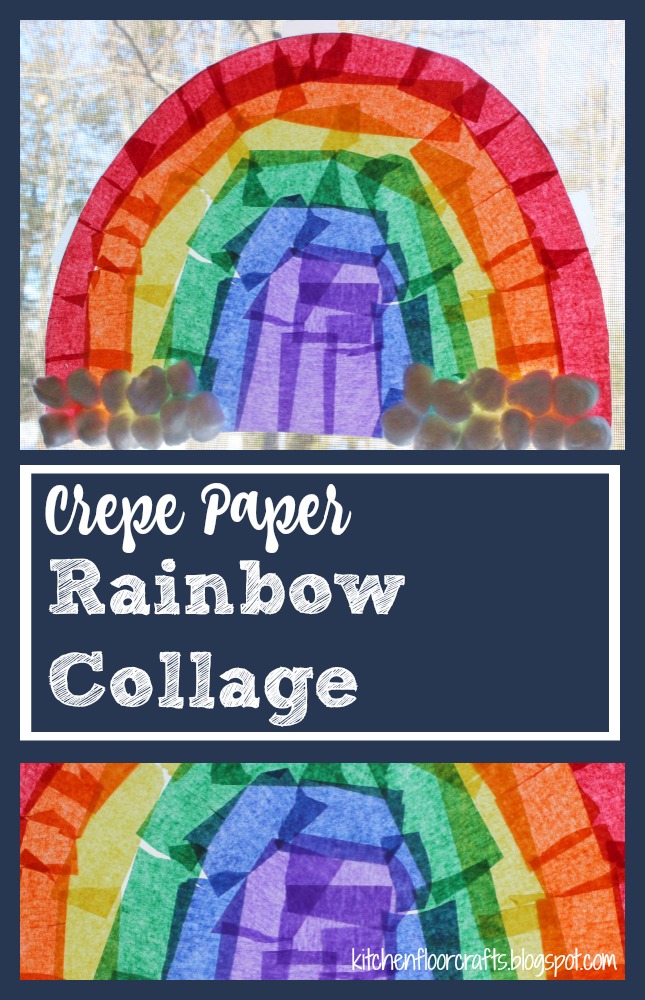 Kitchen Floor Crafts: Crepe Paper Rainbow Collage