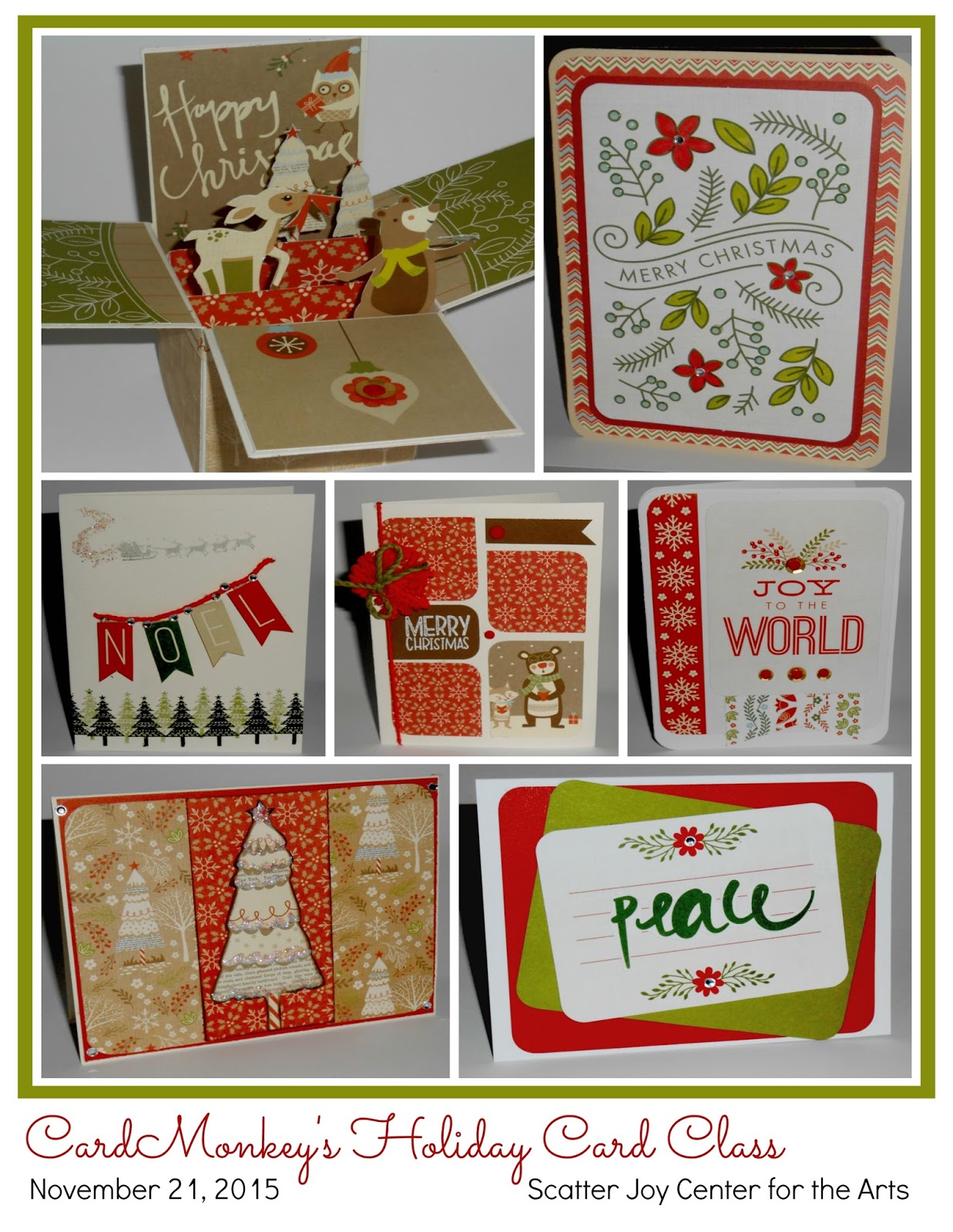 CardMonkey's Paper Jungle: Christmas Card Class Using White Pines PML cards