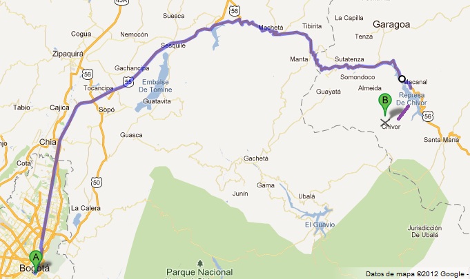 Esmeraldas Tour Chivor! Boyacá, Colombia: UBICACIÓN DESTINO