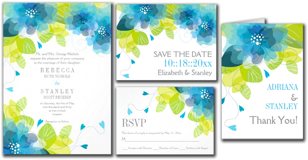 Wedding Cards and Gifts: Delicate Blue Flowers Floral Spring Wedding ...