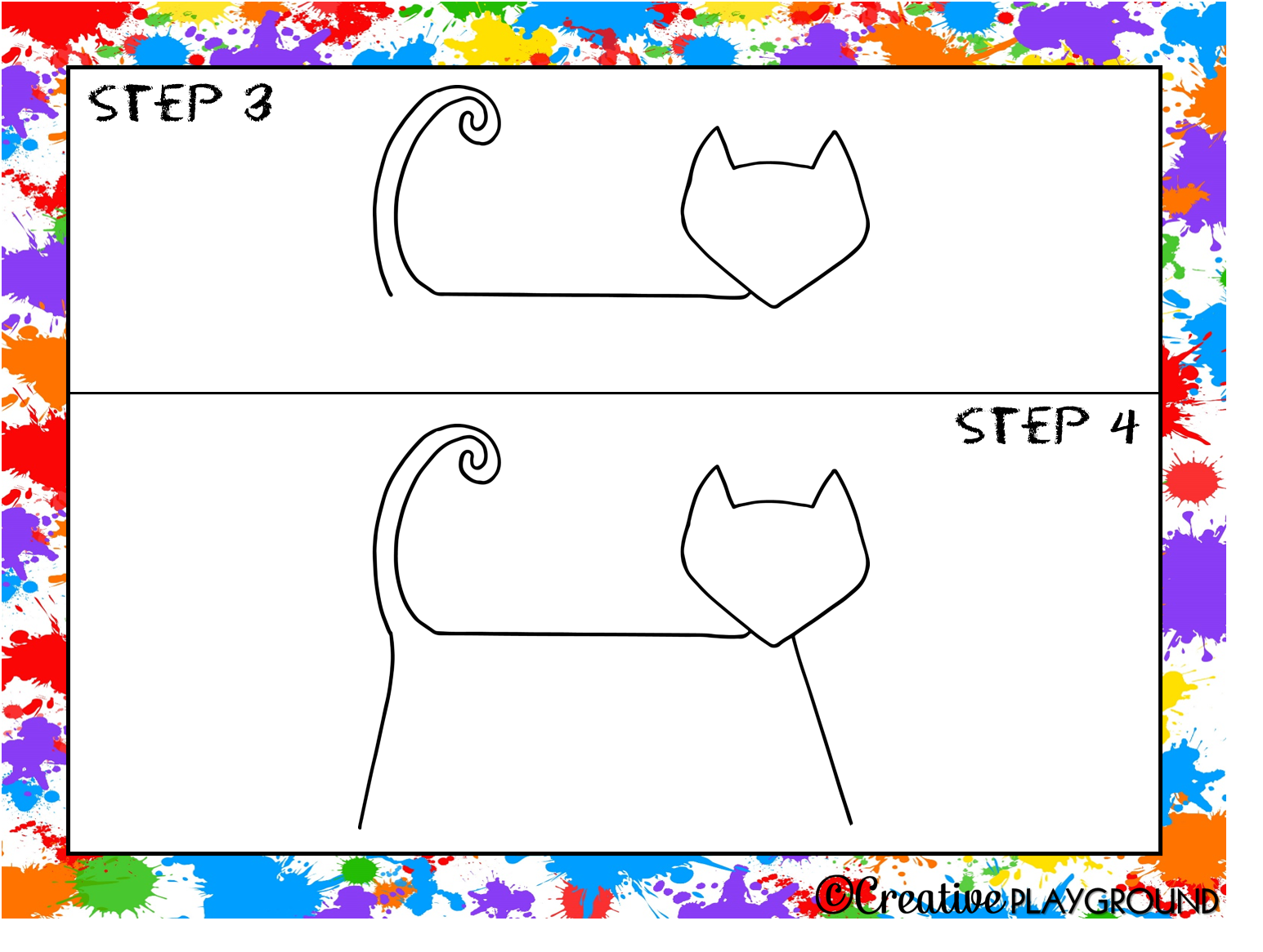 Creative Playground: A Directed Drawing Lesson of One Groovy Cat