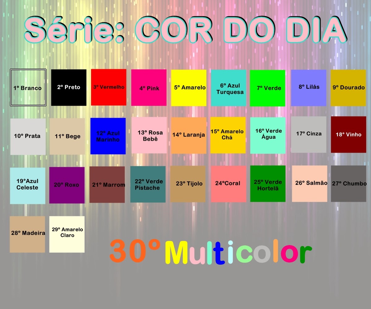 FVM com Kelly Souza: SÉRIE DO MÊS DE ABRIL - CORES