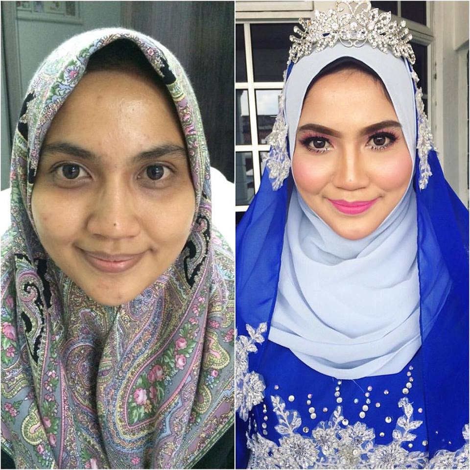 10 Gambar Makeup Pengantin Melayu Sebelum Dan Selepas