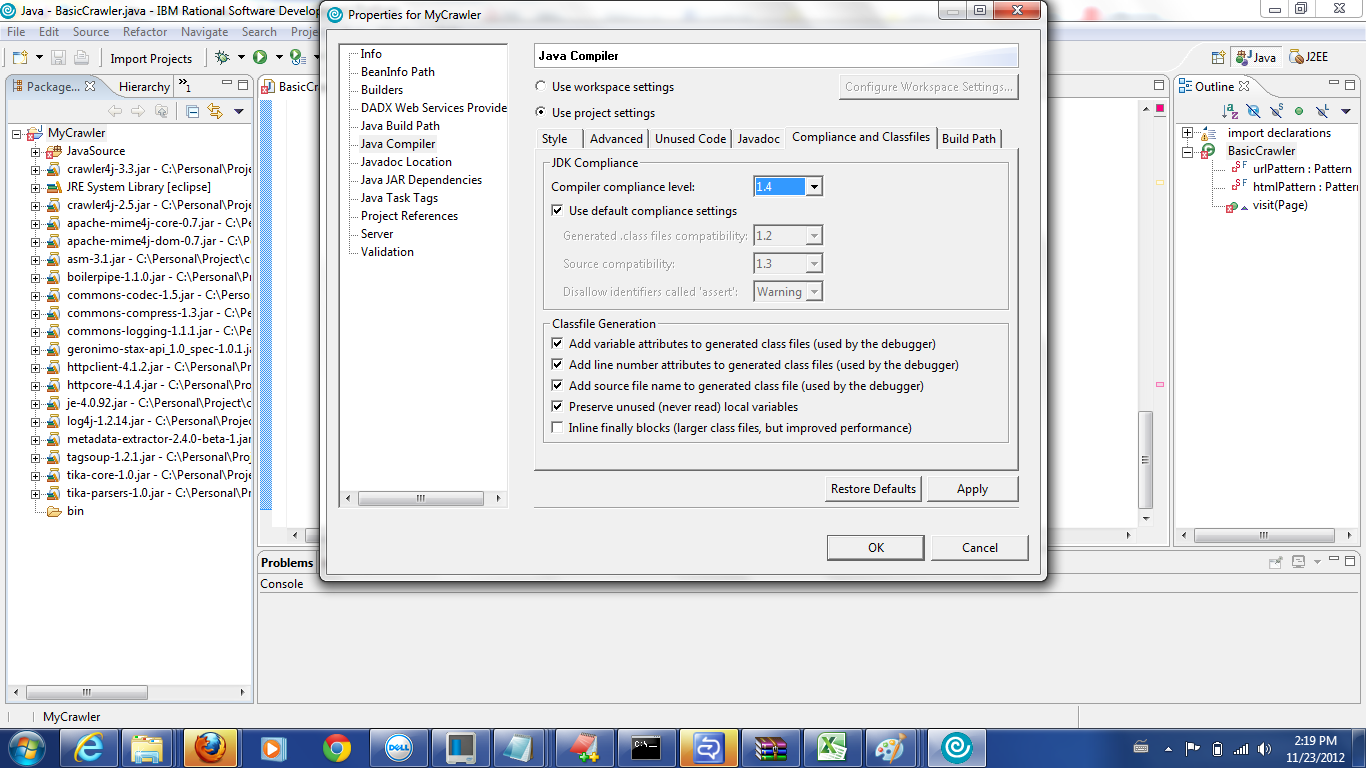 ERROR - The method is undefined for the type - Updating JDK Compliance ...