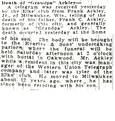 Ackley Family Genealogy: Franklin Cady Ackley, Sr. and His Family (1841 ...