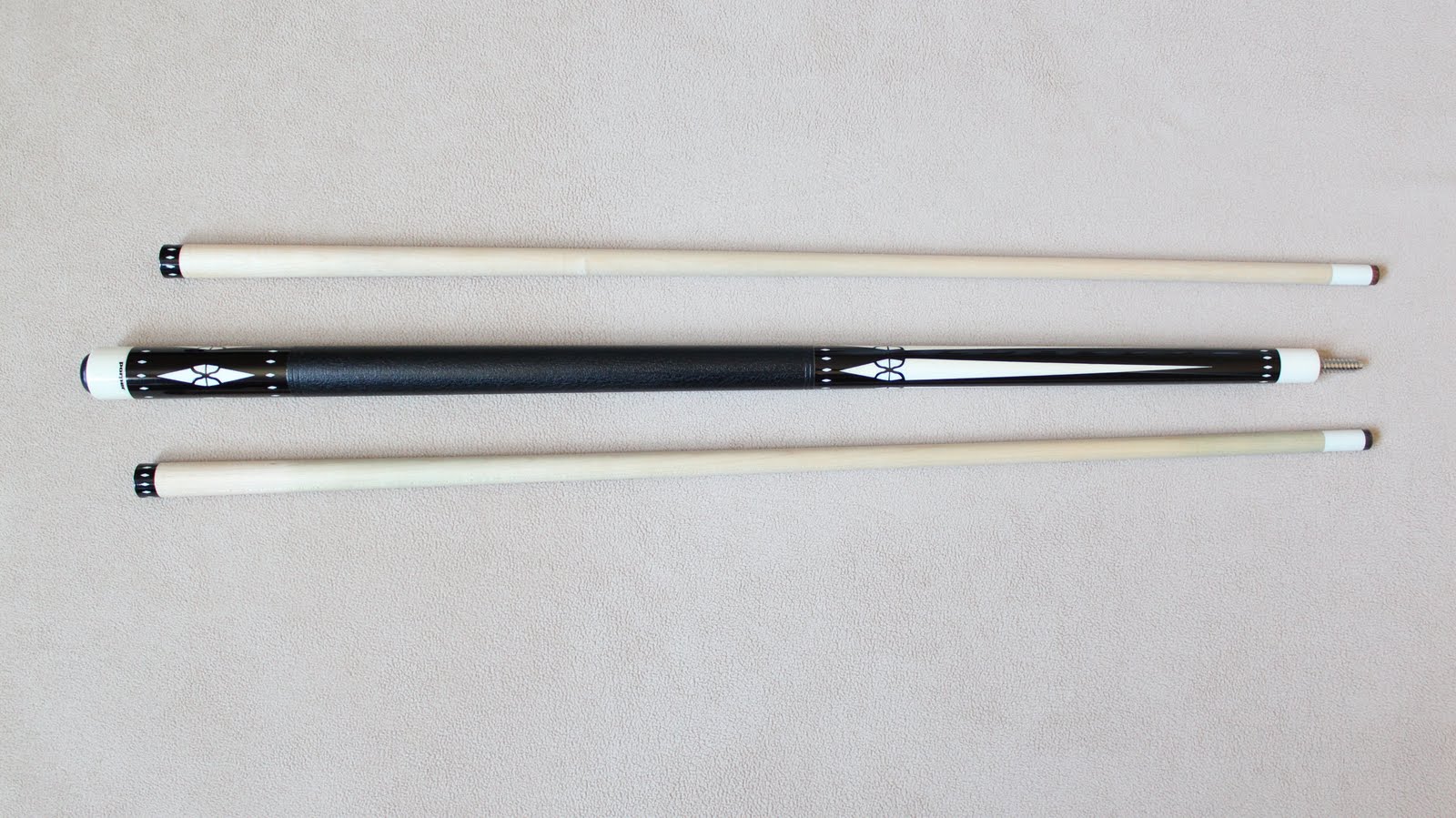Zappy's Pool Cues: Porper Tuxedo Custom Cue. Ebony and Ivory