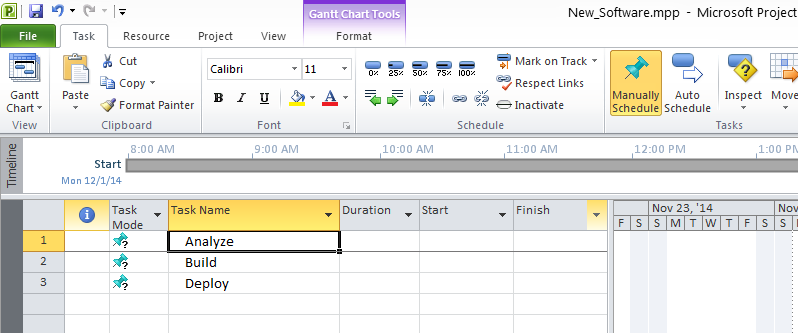 Adding Tasks | Quick MS Project