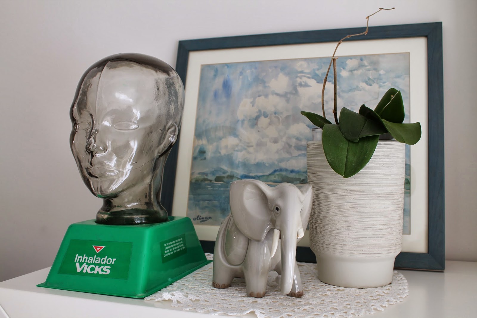 Vintagería: Cabeza de cristal, display de Vicks Vaporub