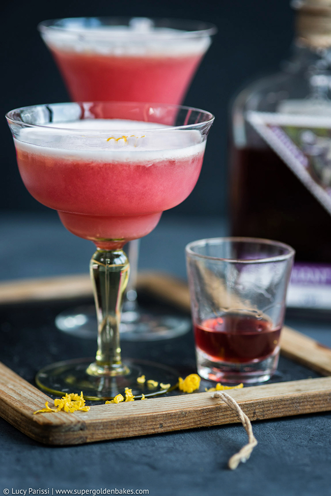 Cocktail Friday Sloe Gin Pink Lady Supergolden Bakes
